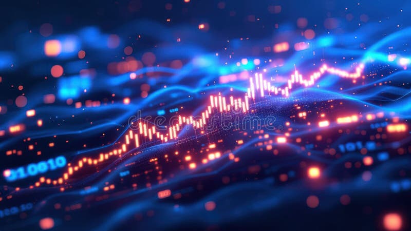 Abstract Financial Digital Wave Background Design Graph and Data Stock ...