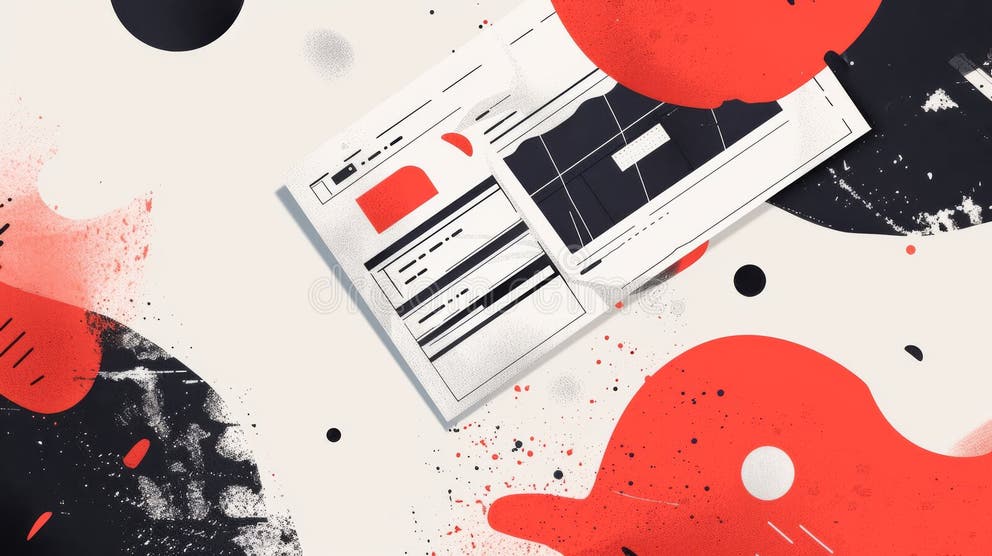 Abstract Financial Document Illustration with Dynamic Elements Stock ...