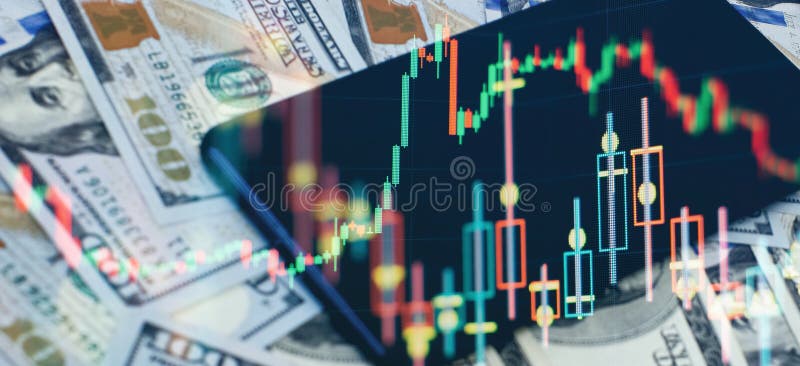 Abstract Financial Graph with Uptrend Line and Bar Chart of Stock ...
