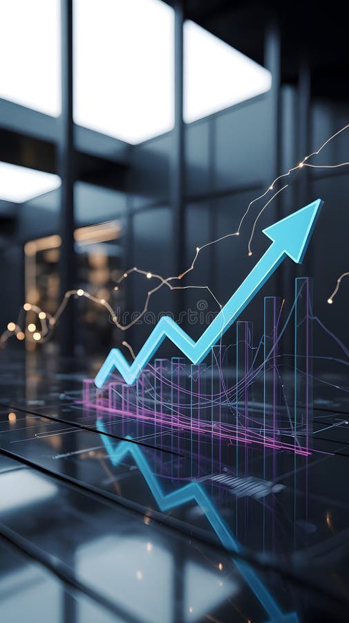 Abstract Financial Growth Chart Depicting Upward Trend and Business ...