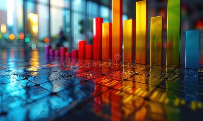Abstract Financial Growth Concept with a Colorful Keyboard Visualizing ...
