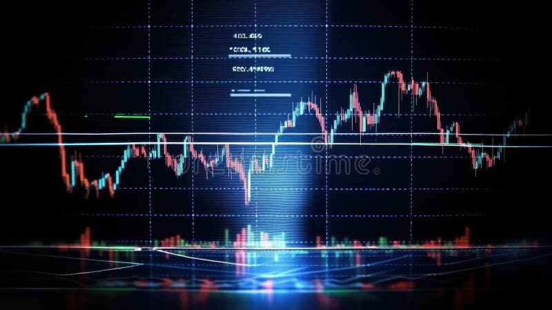 An Abstract Financial Stock Chart Showing Candlestick Patterns and ...