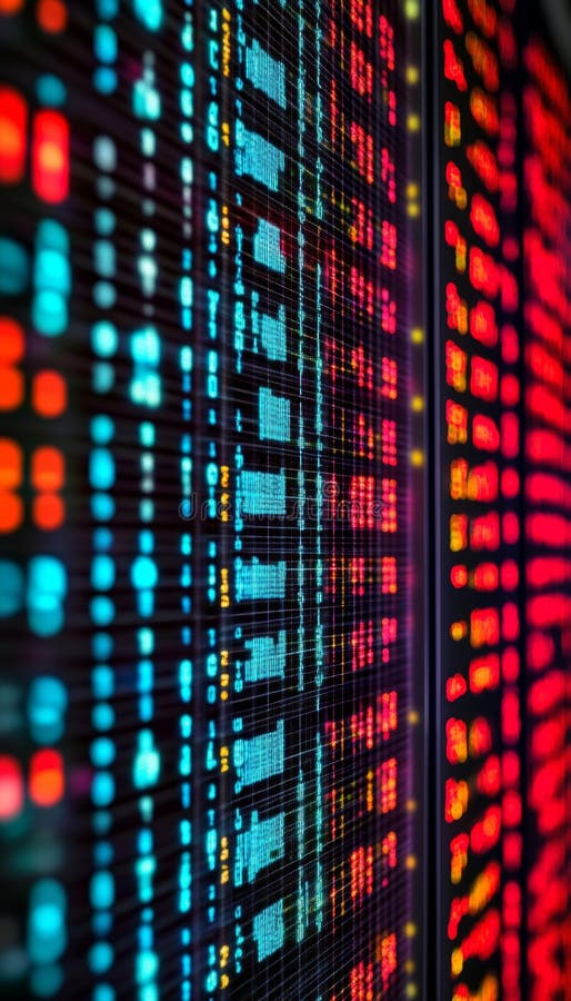 Abstract Financial Technology Background, Digital Grid with Binary Code ...