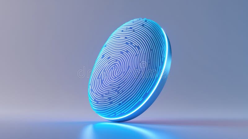 Illuminated Fingerprint Representing Digital Security Concept Stock ...