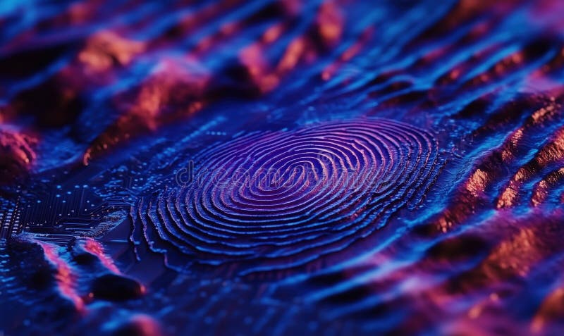 Abstract Fingerprint Design on Circuit Board with Vibrant Colors and ...