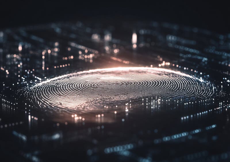 Abstract Fingerprint Digital Identity Security Biometric Data ...