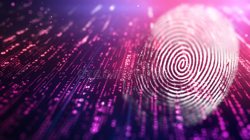 Fingerprint on Gradation with a Digital Theme. Generative AI Stock ...