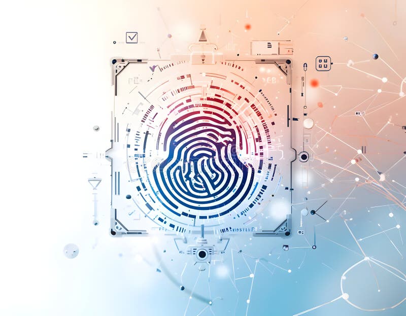 Abstract Fingerprint Scan Technology Interface Design Stock Image ...