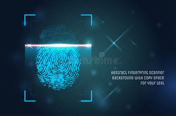Abstract Fingerprint Scanner Background with Copy Space Stock Vector ...