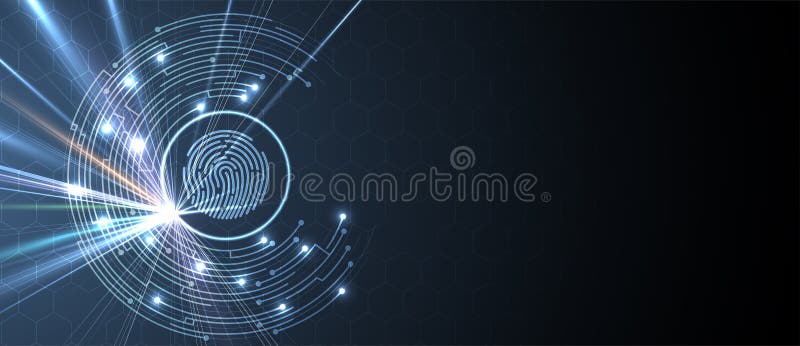 Abstract Fingerprint Technology Business Background. Circuit Security ...