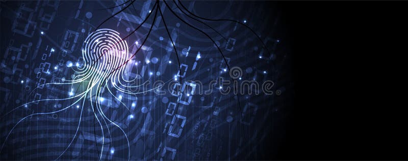 Abstract Fingerprint Technology Business Background. Circuit Security ...