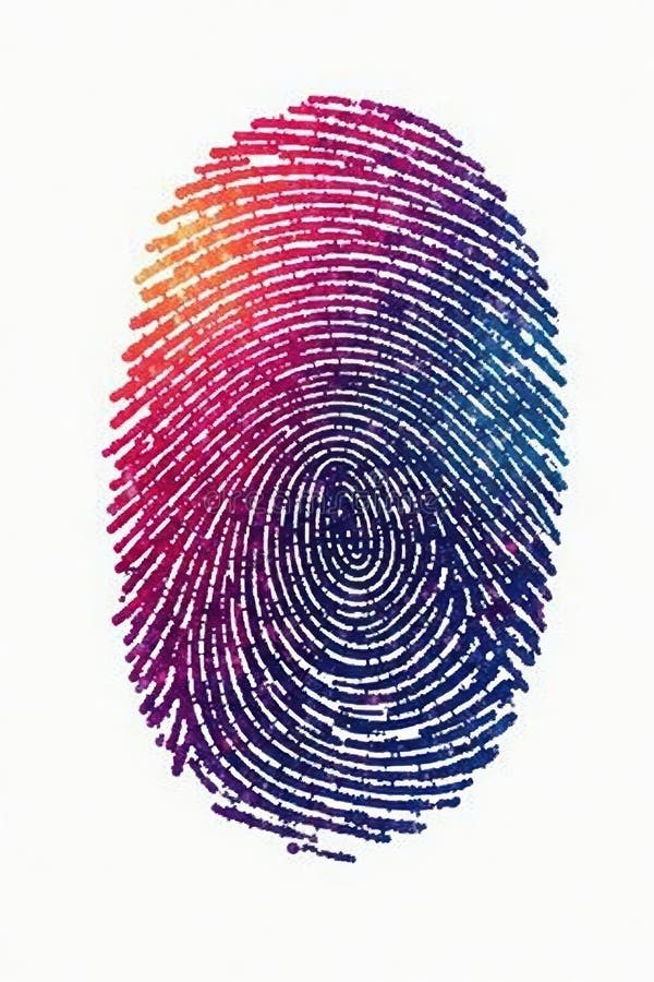 Abstract Fingerprint Vector Silhouette, Stark White Backdrop , Scan ...