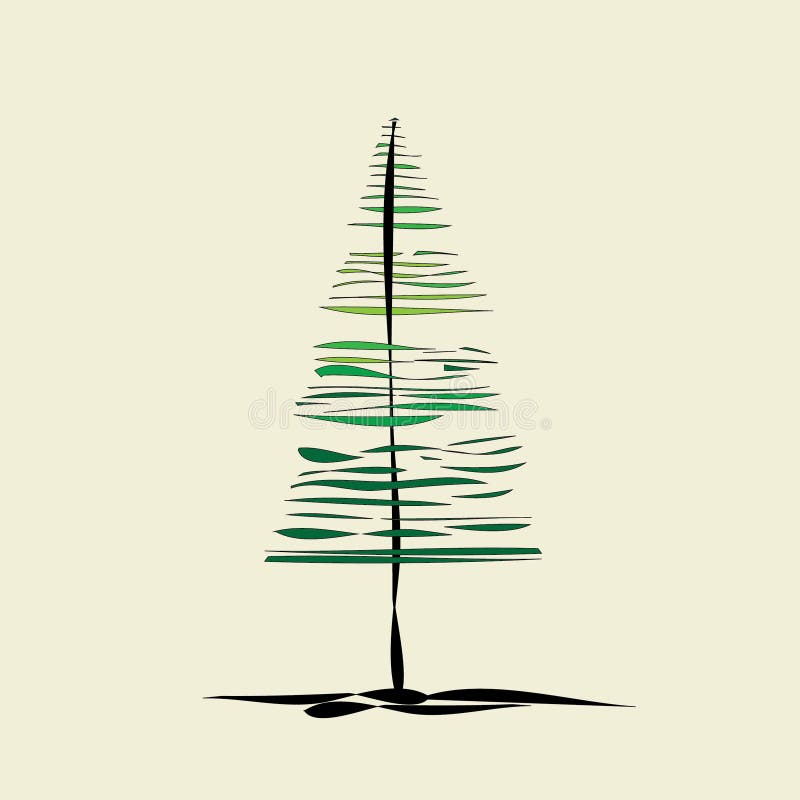 Abstract fir tree stock vector. Illustration of evergreen - 86081107