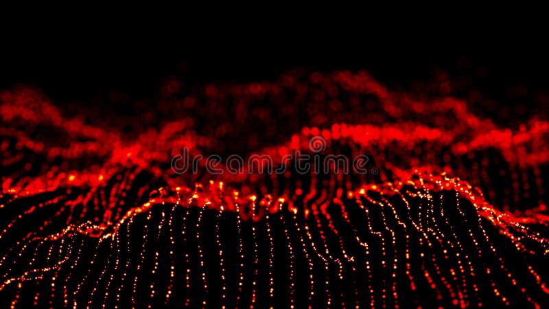 Abstract Fire Background with a Dynamic Wave. Wave of Particles ...