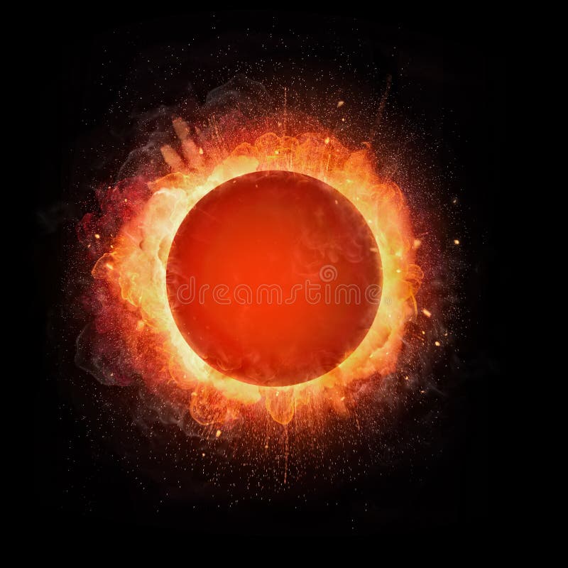 The Fire Ball or Sun stock illustration. Illustration of stars - 255133521