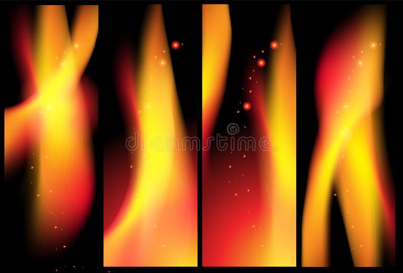 Fire-banner background. stock vector. Illustration of flame - 7661409