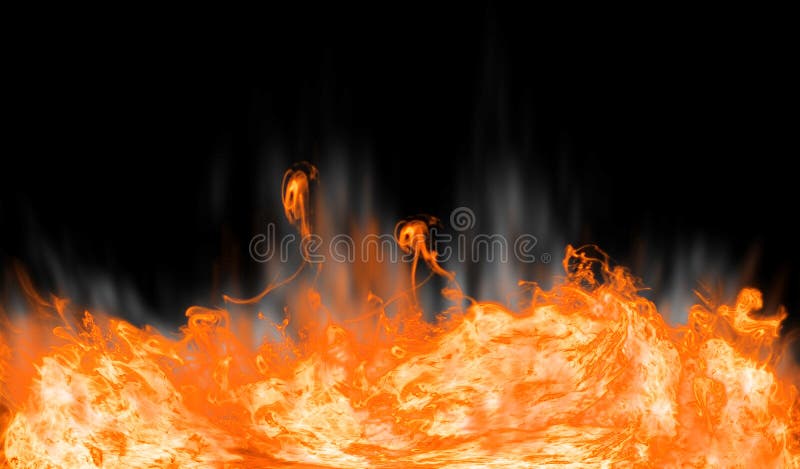 Abstract Fire on Black Background Stock Illustration - Illustration of ...