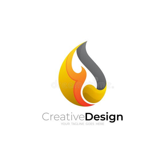 Abstract Fire Design Colorful, 3d Colorful , Danger Logos Stock Vector ...
