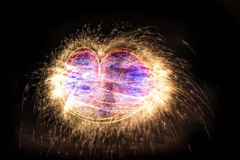 Abstract Fire Figure Burning Outdoor Stock Photo - Image of intense ...