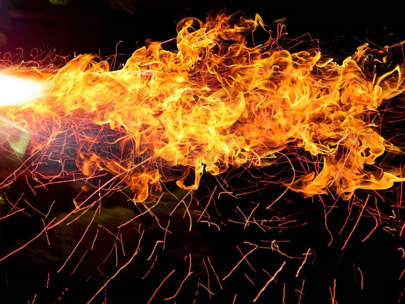 Exploding Abstract Fire Flame and Black Background Stock Image - Image ...