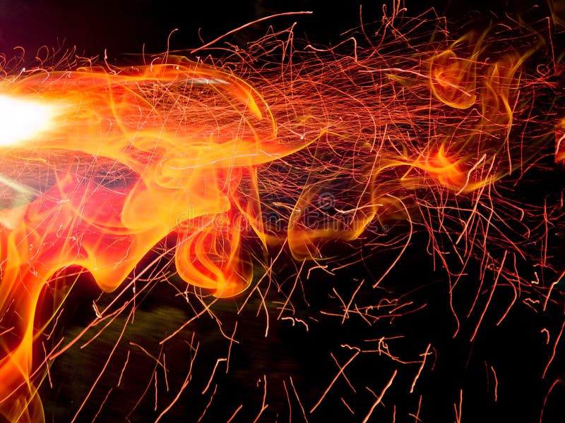 Exploding Abstract Fire Flame and Black Background Stock Photo - Image ...