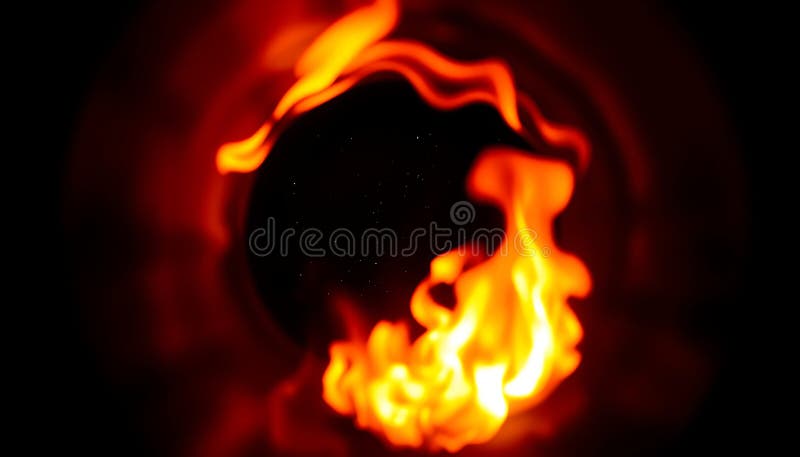 Abstract Fire Flame in Darkness, Representing Energy, Heat, and ...