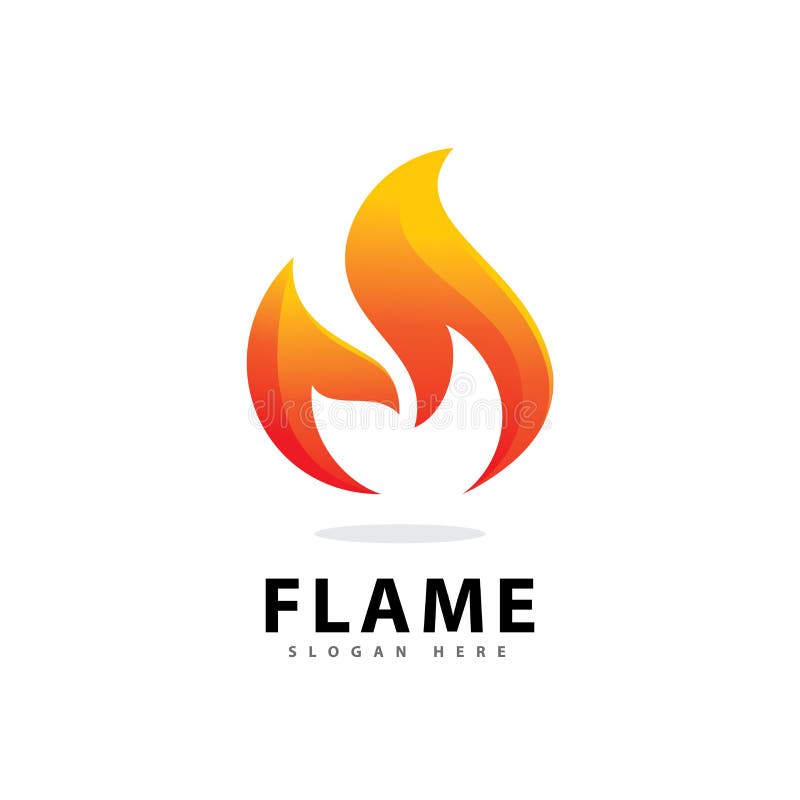 Abstract Fire Flame Logo Symbol with Gradient Color Stock Vector ...