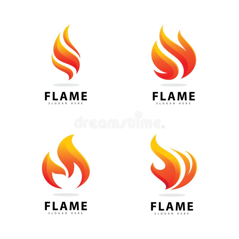 Abstract Fire Flame Logo Symbol with Gradient Color Stock Vector ...