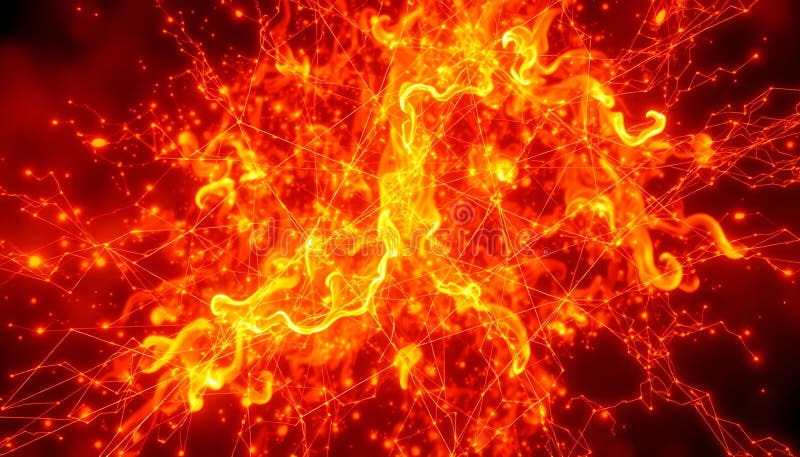 Abstract Fire Flames Background, Dynamic Burning Texture and Vibrant ...
