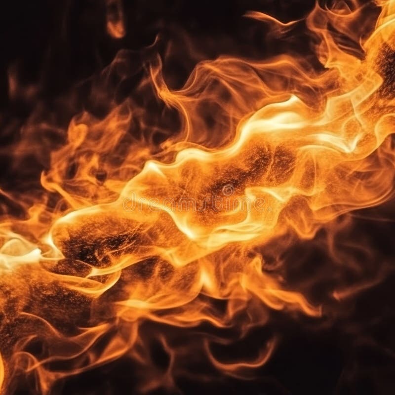 Abstract Fire Flames Background, Energy with Orange and Red Flames ...