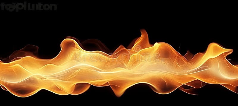 Abstract Fire Flames on Black Background, Burning Hot Fire Image ...