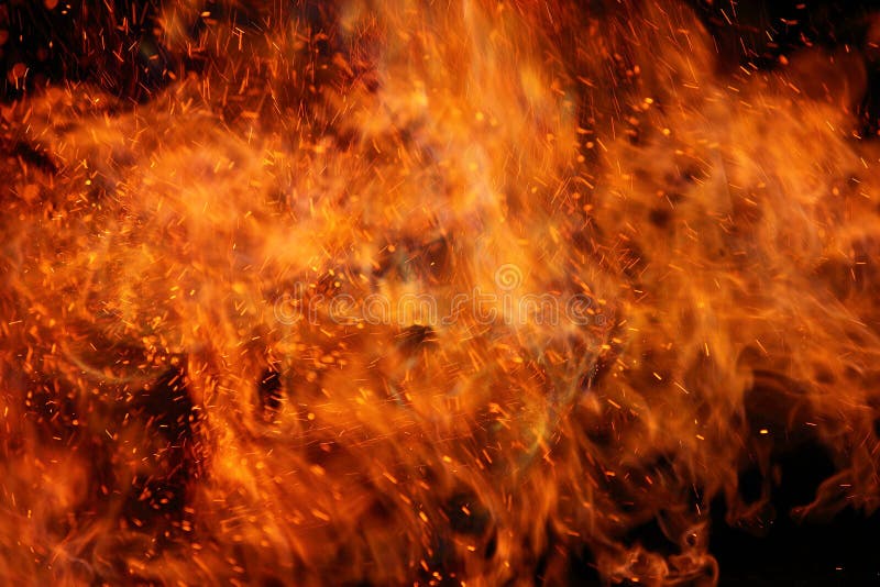 Abstract Fire Flames in Dark Area Stock Photo - Image of abstract ...