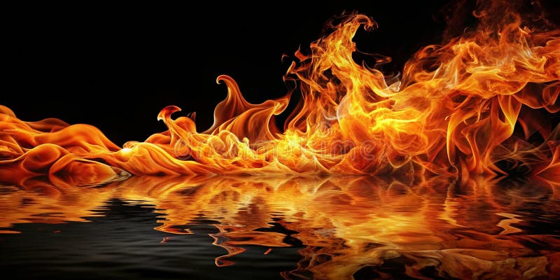 Abstract Fire Flames Fluid Motion Waves Background Generative by AI ...