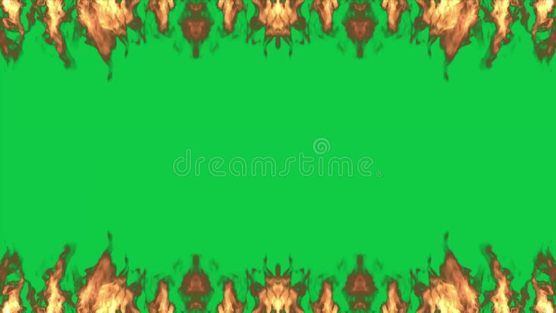 Abstract Fire Flames Frame on Green Screen Stock Footage - Video of ...
