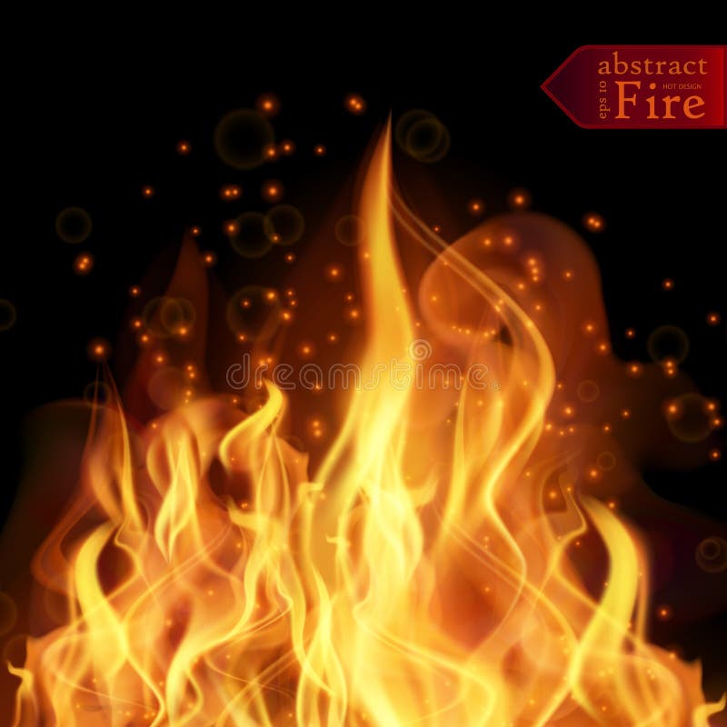 Abstract Fire Flames Vector Background. Illustration Hot Fire with ...