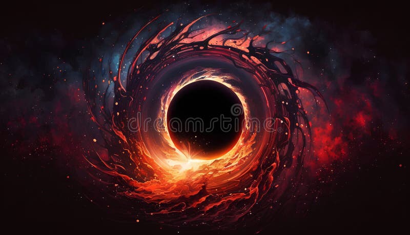 Abstract Fire Hole in Space, Computer Generated Abstract Background, 3D ...