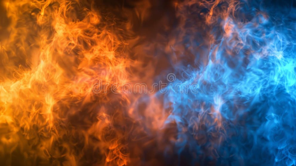 Abstract Fire and Ice Background: Hot Vs Cold Energy Concept Stock ...