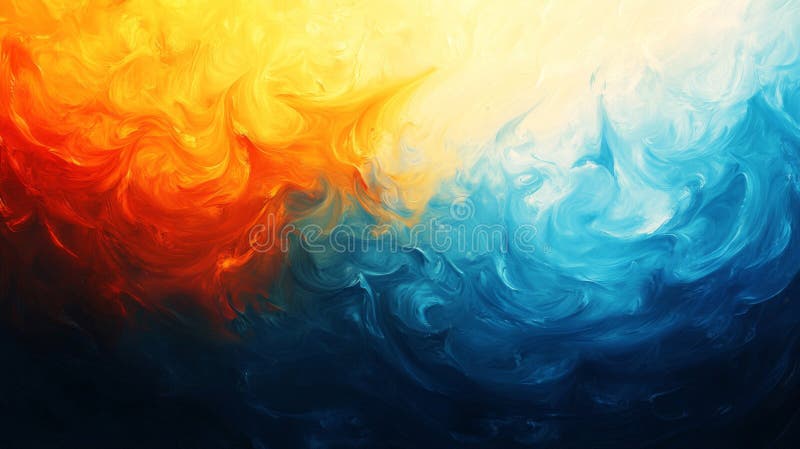 Abstract Fire and Ice Digital Painting Stock Illustration ...