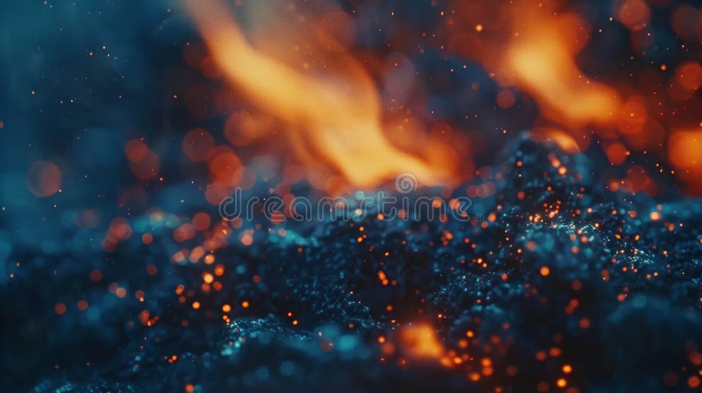 Abstract Fire and Ice - Dynamic Particle Background with Glowing Embers ...