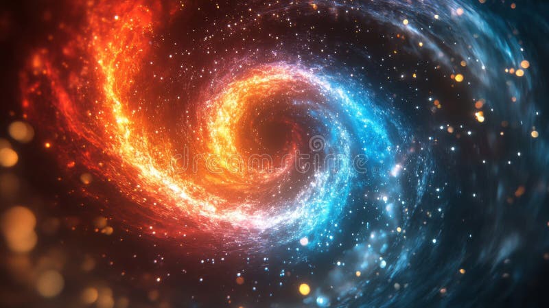 Abstract Fire and Ice Spiral Energy Vortex Stock Illustration - Illustration of design, abstract ...