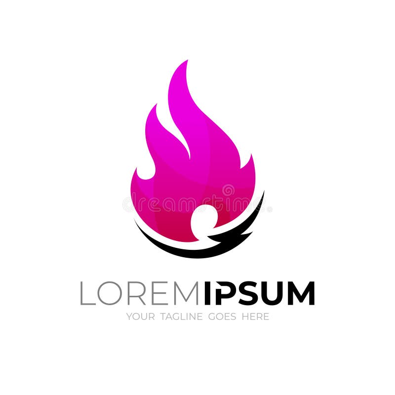 Abstract Fire Logo and Barbecue Icon Template Stock Vector ...