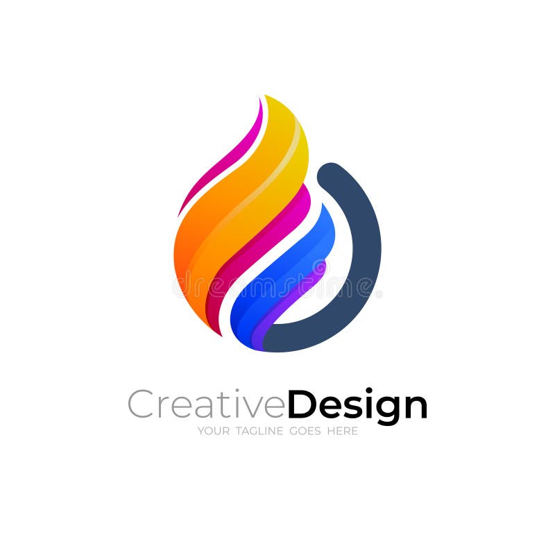Abstract Fire Logo Design Illustration, Colorful Icons, Flame Stock ...