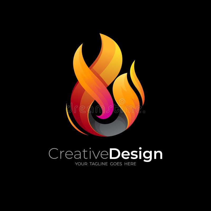 Abstract Fire Logo Design Illustration, Flame Icon Stock Vector ...