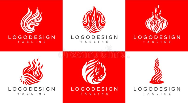 Abstract Fire Logo Design Template. Fire Logo Design Collection. Stock ...