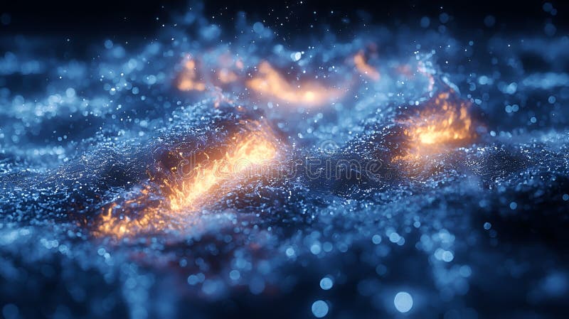 Abstract Fire Particles, Blue Background, Energy, Design, Website Stock ...