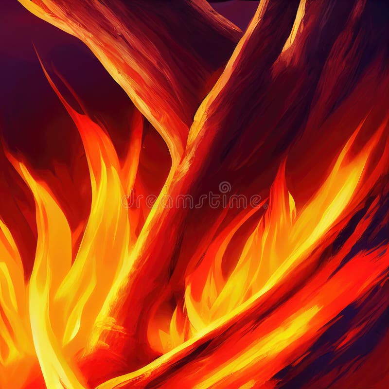 Abstract Fire Pattern Illustration with Cartoon Style, Ai Generated ...