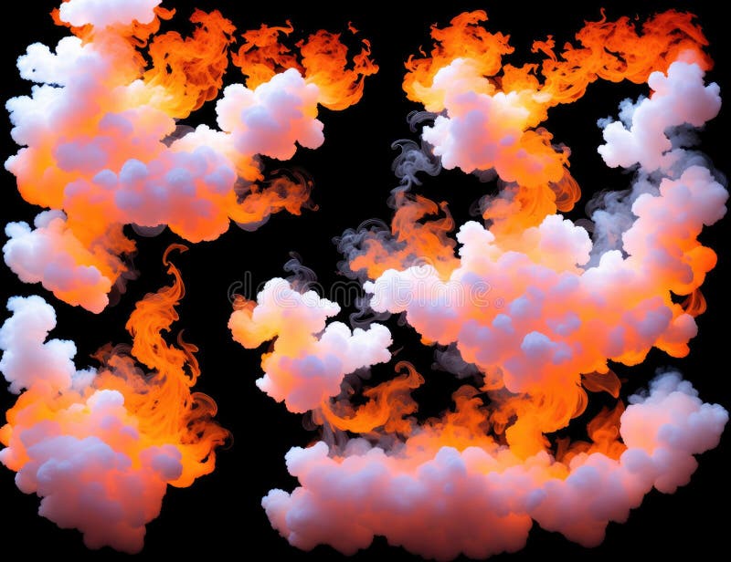 Abstract Fire with Smoke, Illustration. Stock Illustration ...
