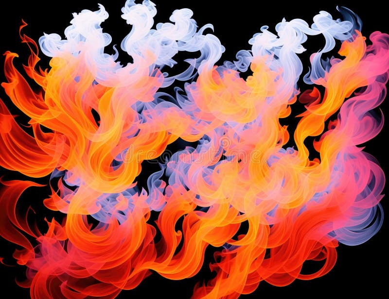 Abstract Fire with Smoke, Illustration. Stock Illustration ...