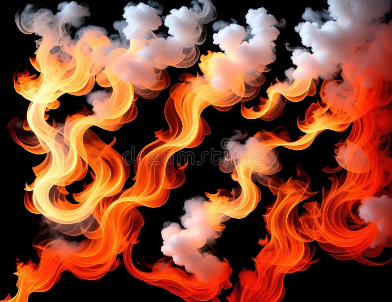 Abstract Fire with Smoke, Illustration. Stock Illustration ...