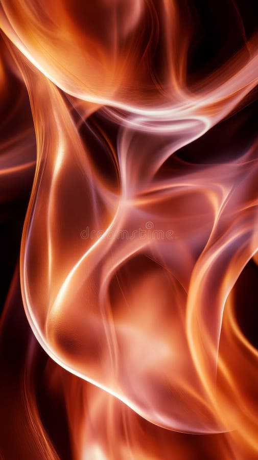 Abstract Fire and Smoke Pattern, Close-up View. Artistic Flame Texture ...